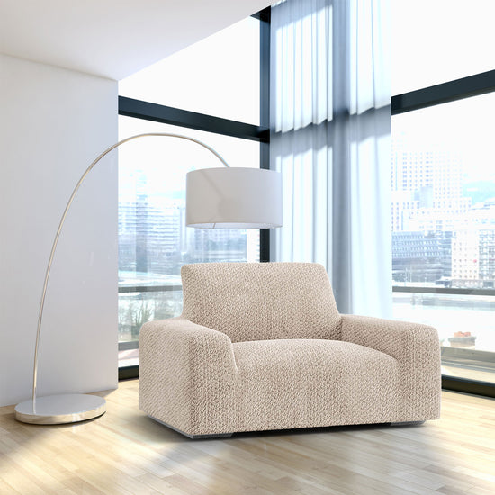 Arm Chair Cover - Beige, Velvet – Menotti Sofa Covers